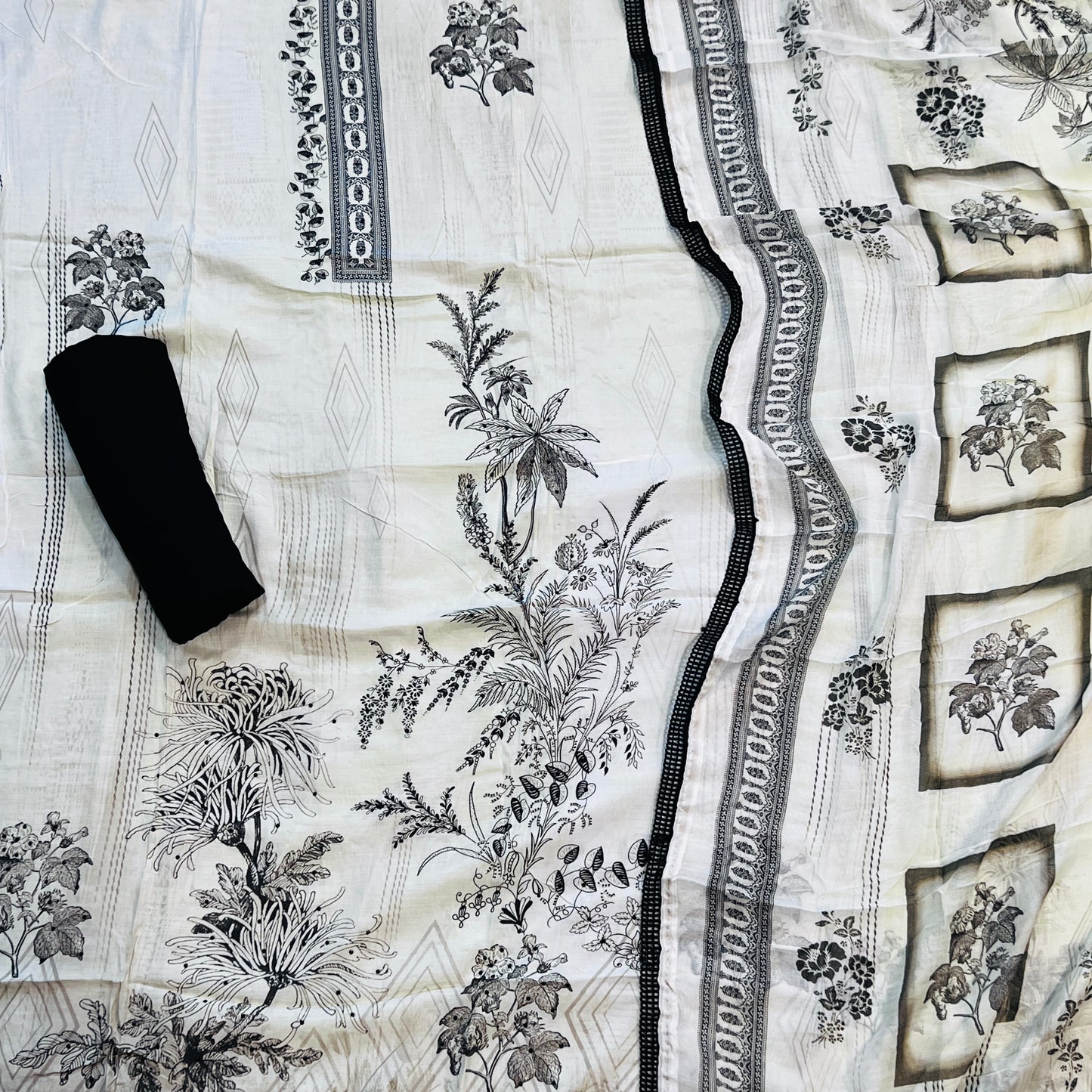 OFF WHITE MUSLIN SUIT – Alranafashion